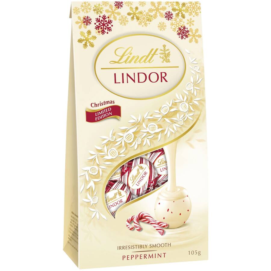 CHOCOLATES LINDT LINDOR WHITE PEPPERMINT 24GR | Bodegón Actual