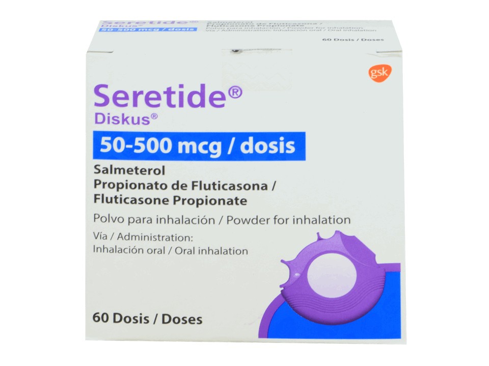 BRONCODILATADOR SERETIDE DISKUS 50 500 MCG/ DOSIS POLVO PARA INHALACION ...