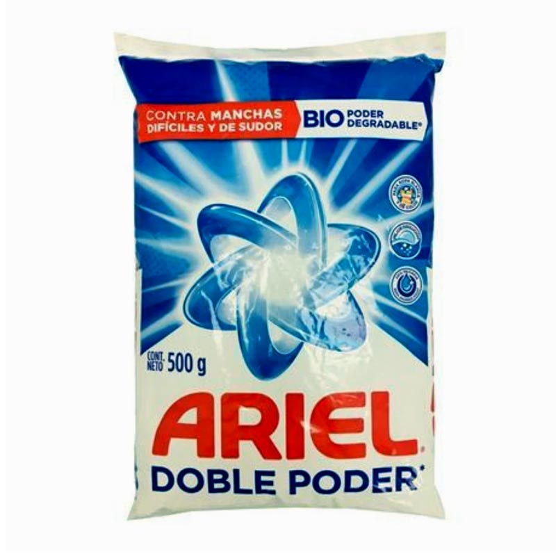 JABON EN POLVO ARIEL DOBLE PODER 500 GR | Bodegón Actual