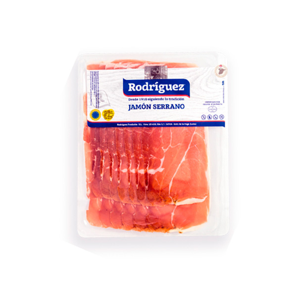 JAMON SERRANO RESERVA LONCHEADO RODRIGUEZ 100 GR | Bodegón Actual