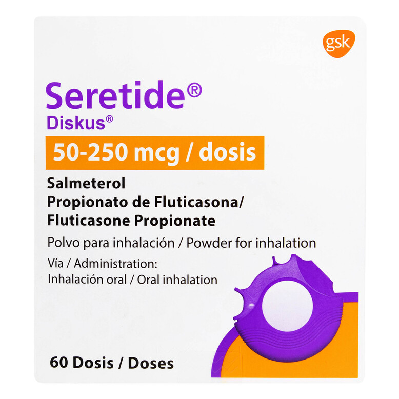 BRONCODILATADOR SERETIDE DISKUS 50-250 MCG 60 DOSIS | Bodegón Actual